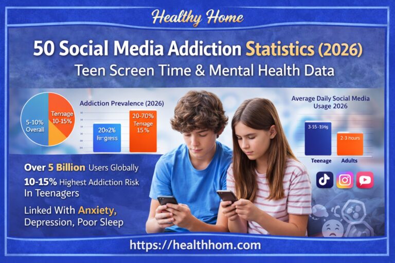 50 Social Media Addiction Statistics (2026): Shocking Teen Screen Time ...